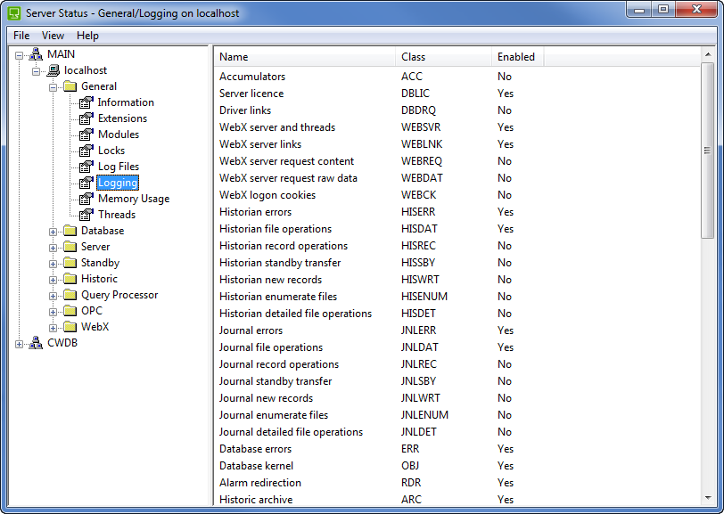 Server Status Tool Guide Logging General System Status Information